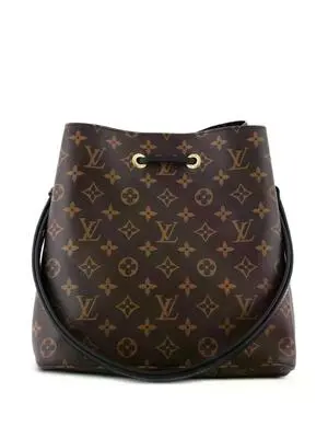 LOUIS VUITTON Neonoe Handbag Monogram Canvas With Leather Mm Bucket Bag - Black