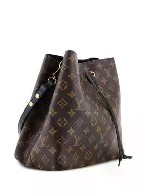 LOUIS VUITTON Neonoe Handbag Monogram Canvas With Leather Mm Bucket Bag - Black