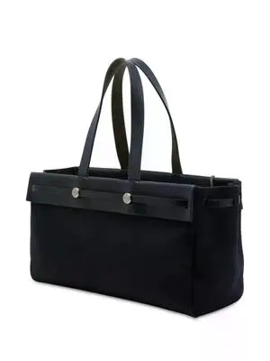 Hermès 2003 Toile And Vache Hunter Herbag Cabas Mm Tote Bag - Black