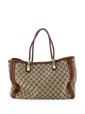 Gucci Bella Gg Canvas With Leather Medium Tote Bag