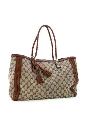 Gucci Bella Gg Canvas With Leather Medium Tote Bag