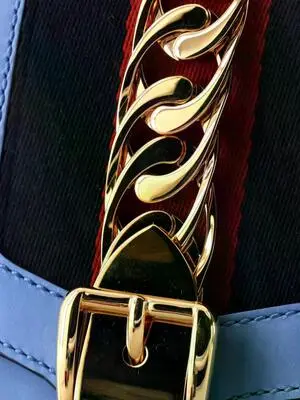 Gucci Sylvie Leather Small Shoulder Bag - Blue