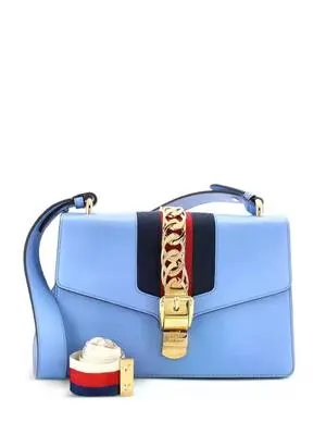 Gucci Sylvie Leather Small Shoulder Bag - Blue