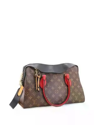 LOUIS VUITTON Tuileries Handbag Monogram Canvas With Leather Satchel - Black