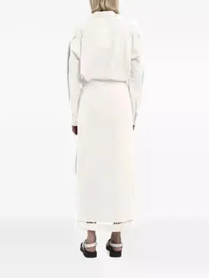 TELA Embroidered Wrap Midi Skirt