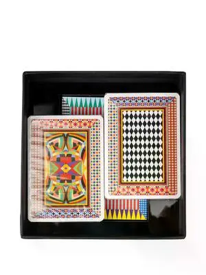 VESTA Geometric-print Playing Card Set - Red
