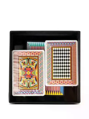 VESTA Geometric-print Playing Card Set - Red