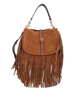 Etro Medium Pony Suede Bag With Fringe