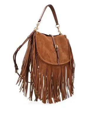 Etro Medium Pony Suede Bag With Fringe