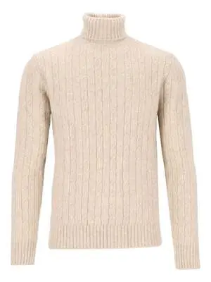 Eleventy Cashmere And Silk Turtleneck Sweater - Cream