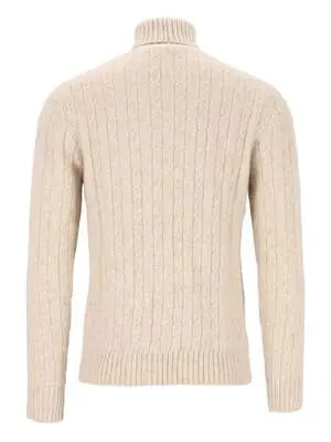 Eleventy Cashmere And Silk Turtleneck Sweater - Cream