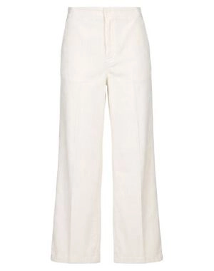 European Culture Woman Pants Taupe Size M Polyester, Polyurethane Off White