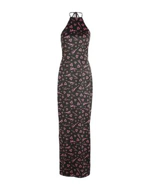 Balmain Maxi Dress Dark Size Polyester, Elastane