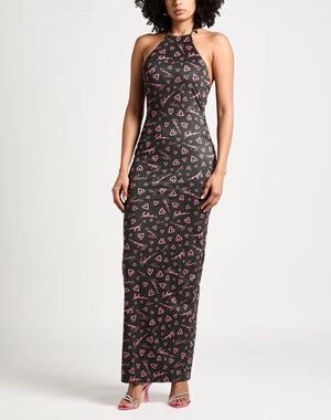 Balmain Maxi Dress Dark Size Polyester, Elastane