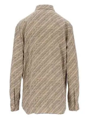Balenciaga Monogram Shirt In Silk Crêpe - Cream