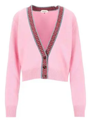 Versace Wool And Cashmere Cardigan - Multicolor