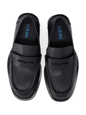 Loewe Bobine Moccasin In Shiny Calfskin