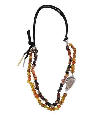 Dries Van Noten Necklace With Multiple Silver-colored Stones - Green