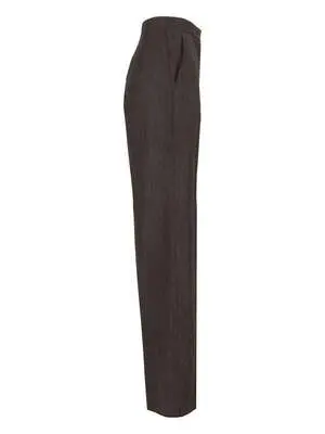 Max Mara Denim-effect Wool Trousers