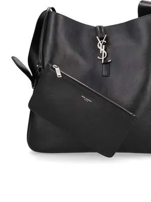 Saint Laurent Le 5 À 7 Maxi Hobo Bag In Textured Leather