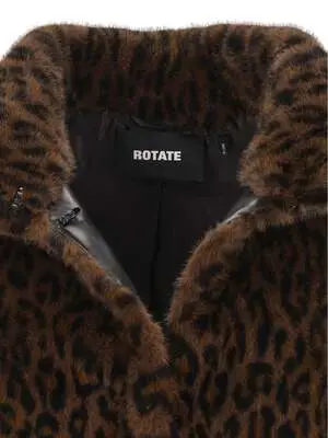 ROTATE BY BIRGER CHRISTENSEN Short Leopard-print Faux Fur Jacket