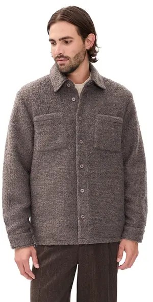 WAX LONDON Mount Bobble Wool Reversible Shacket - Dusty Brown