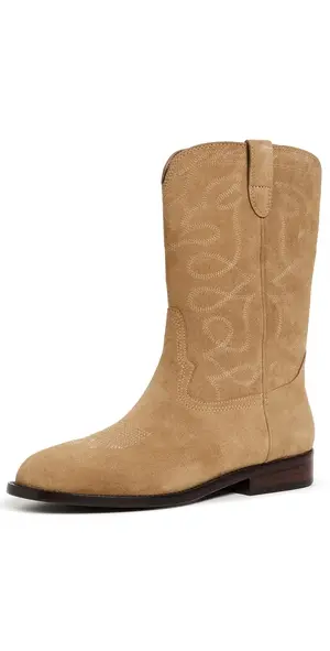 LOEFFLER RANDALL Jett Western Calf Boots - Sand