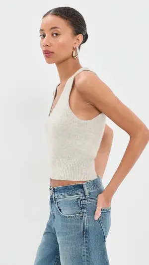 Brandon Maxwell The Reese V-neck Knit Tank