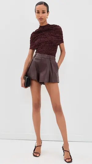 SEROYA Tomassi Leather Shorts