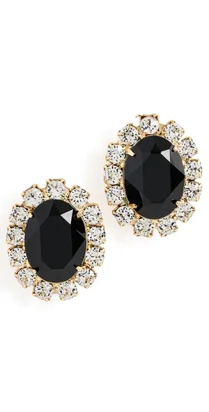 JENNIFER BEHR Diana Stud Earrings - Jet/crystal