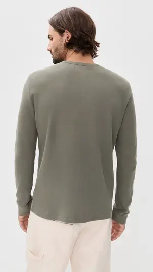 Joe's Jeans Long Sleeve Henley Waffle Tee