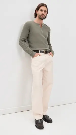 Joe's Jeans Long Sleeve Henley Waffle Tee