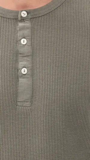 Joe's Jeans Long Sleeve Henley Waffle Tee
