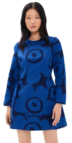 Marimekko Melkein Unikko Dress - Dark Blue/blue