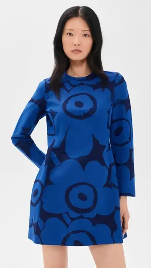 Marimekko Melkein Unikko Dress - Dark Blue/blue