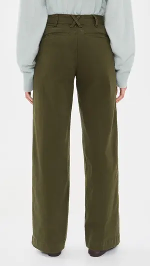 ALEX MILL Wide Leg Trousers In Cotton Twill