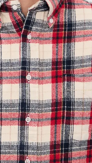 Gitman Bros Brushed Winter Madras Shirt - Red