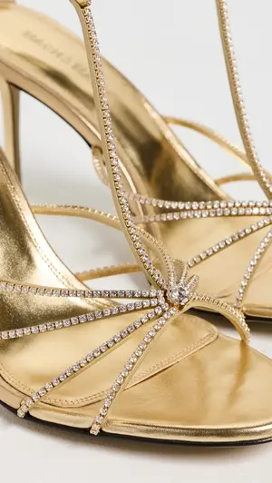 Mach & Mach Daisy Shiny Nappa Cage Stiletto Sandals