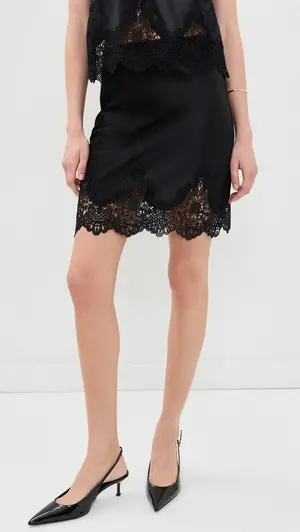 Generation Love Wisteria Lace Combo Liquid Satin Skirt