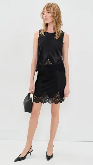 Generation Love Wisteria Lace Combo Liquid Satin Skirt