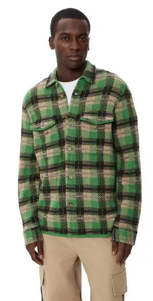 Guest In Residence Plaid Cashmere Work Shirt - Canopy Combo