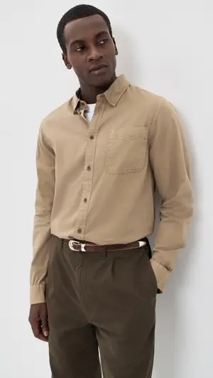 LES DEUX Garment Dyed Shirt