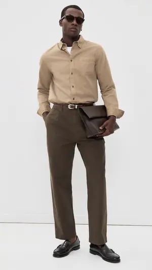 LES DEUX Garment Dyed Shirt