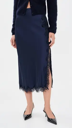 Alice + Olivia Maeve Midi Slip Skirt