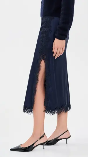 Alice + Olivia Maeve Midi Slip Skirt