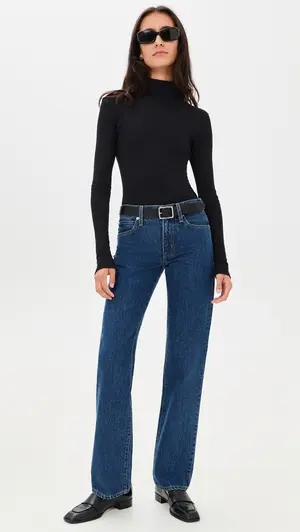 PERFECTWHITETEE Tati Turtleneck Top - True Black