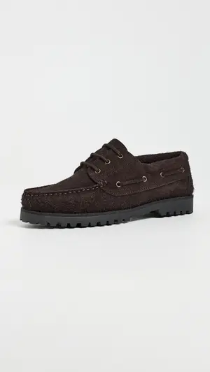 LES DEUX Hairy Suede Boatshoes