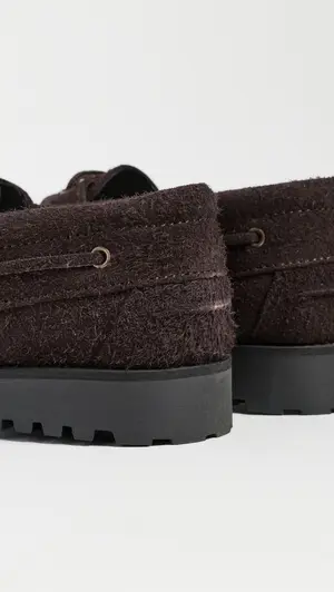 LES DEUX Hairy Suede Boatshoes