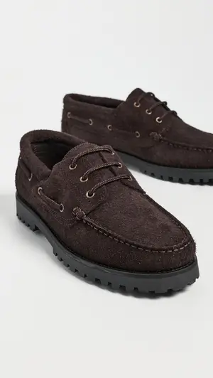 LES DEUX Hairy Suede Boatshoes
