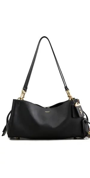 COACH Soft Grain Leather East West Rogue 34 Bag - Black